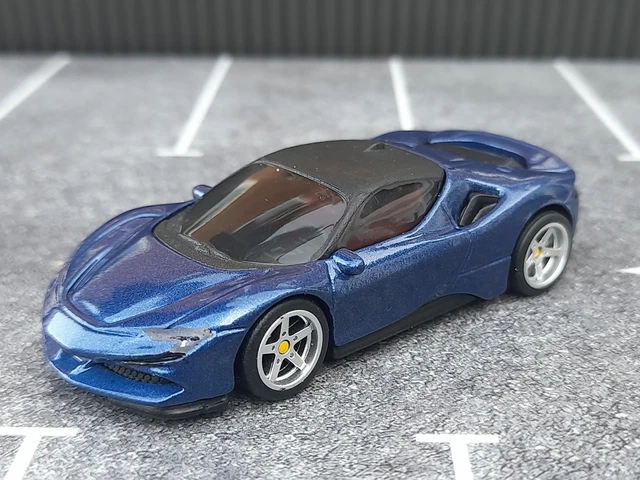 HOT WHEELS FERRARI SF90 Stradale Blue 1/64 Scale Custom Repaint ...