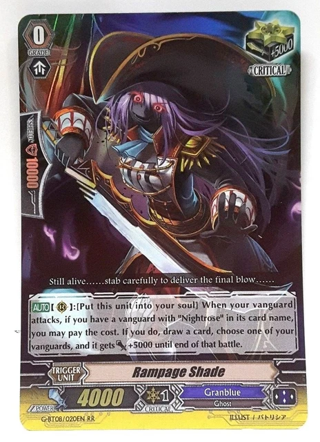 BUSHIROAD CARDFIGHT VANGUARD Rampage Shade G-BT08/020EN RR fast neuwertig EUR 21,02 - PicClick DE