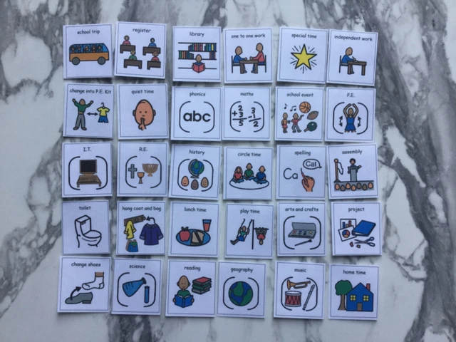 PECS/BOARDMAKER SCHOOL DAY Planner replacement cards for Autism/ASD/SEN ...