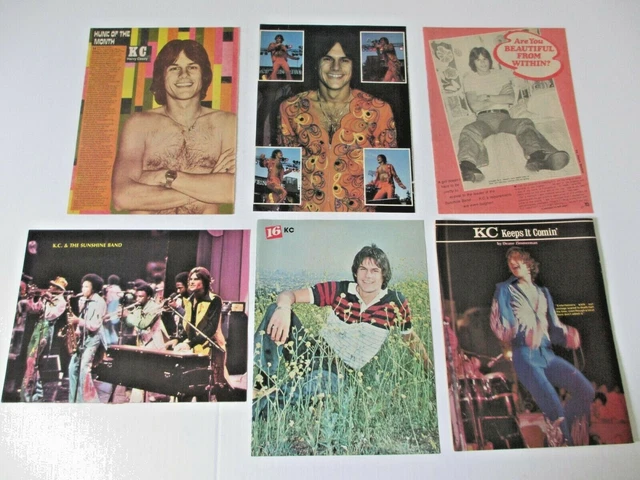 KC AND THE SUNSHINE BAND original magazine pinup LOT of 6 rare 8x11 $7. ...