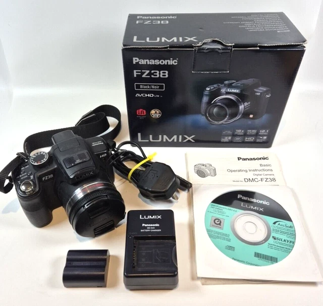 PANASONIC LUMIX DMC-FZ38 12MP CCD Digital Bridge Camera 18x Zoom Black ...