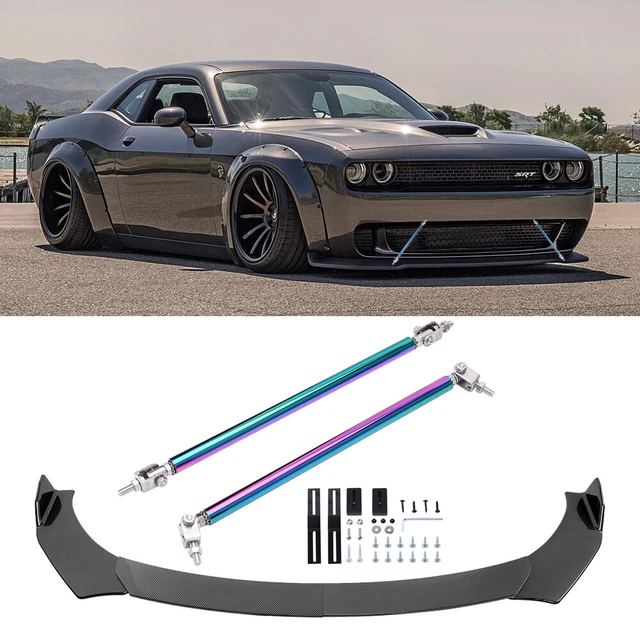 FOR DODGE CHALLENGER SRT SXT RT Carbon Front Bumper Lip Splitter w ...