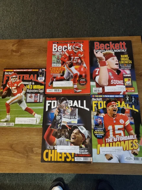 LOT DE 5 magazines de football Patrick Mahomes Beckett Chiefs Kansas ...
