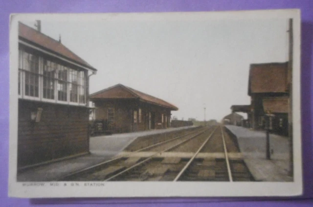 POSTCARD C.1925 MID & G.N.RAILWAY STATION MURROW CAMBRIDGESHIRE £7.75 ...