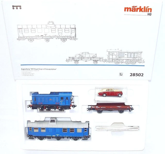 MARKLIN HO AC British Army WWII 1945 RCT V-36274 LOCOMOTIVE + WAGON Set ...