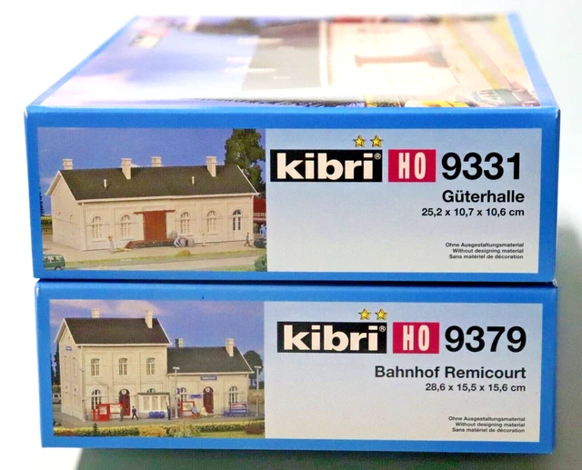 KIBRI H0 9379 Bahnhof Remicourt und 9331 Güterhalle, dazu passend ...