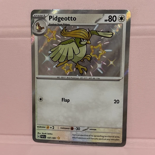 POKÉMON TCG PIDGEOTTO Scarlet & Violet: Paldean Fates 197/091 Holo ...