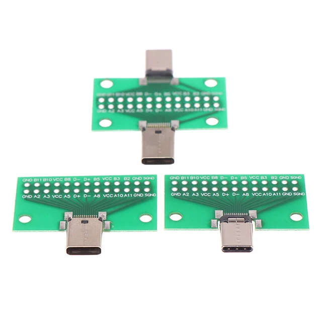 24+2P USB 3.1 Type-C Male Female Test PCB Board Adapter 2.54mm ...