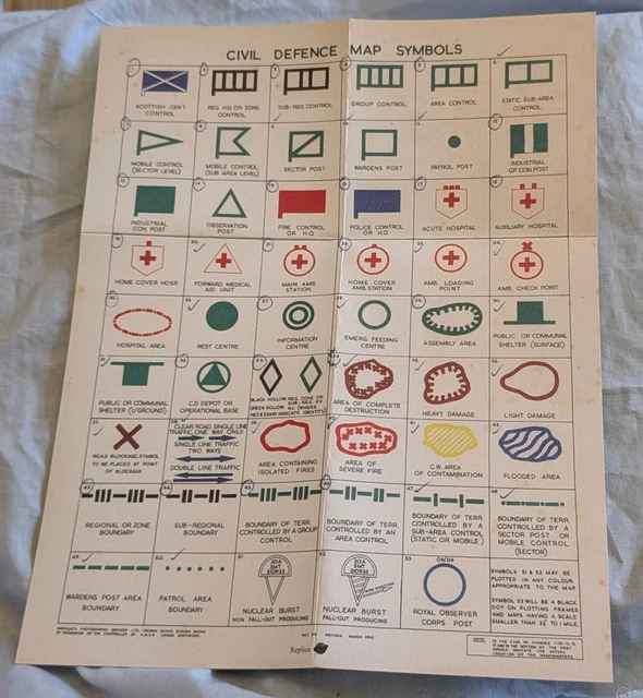 CIVIL DEFENCE MAP Symbols Sheet I Cold War II Nuclear World War III 1 2 ...