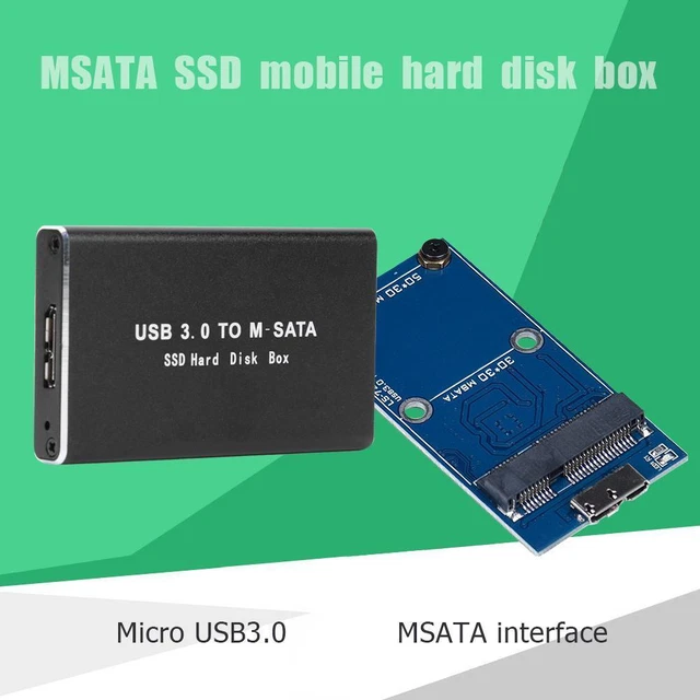 MINI USB 3.0 to mSATA Adapter Hard Disk Case External Hard Drive SSD ...