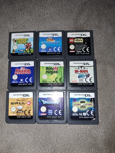 PACCHETTO GIOCHI NINTENDO DS 9x solo carrelli LEGO Disney Ben 10 puzzle ...