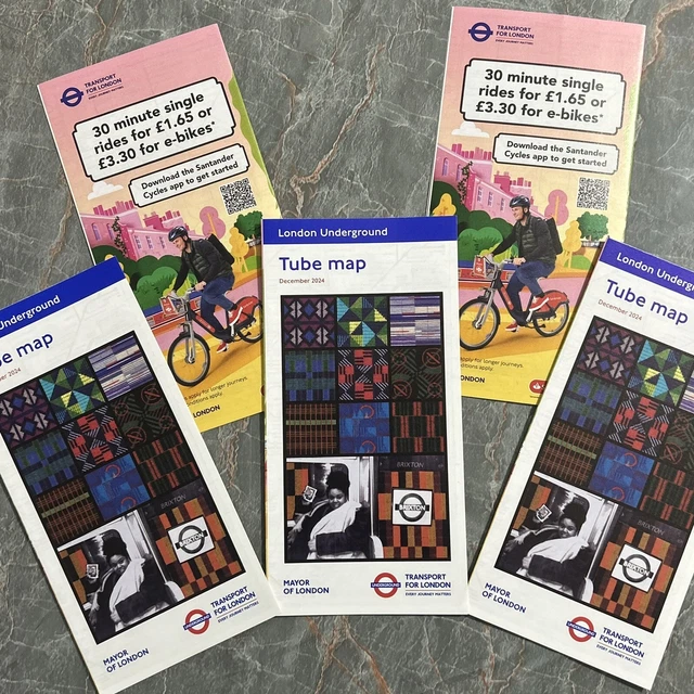 NEW 4 X TFL London Underground Tube Map December 2024 With New ...