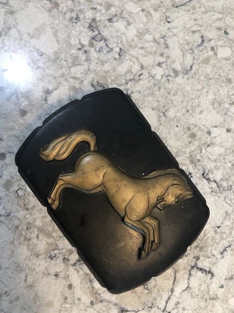 VINTAGE BOX HICKOK Plastic Lucite Bakelite Horse Black Box Jewelry £14. ...