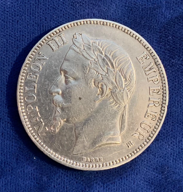 FRANCE NAPOLEON III 1867-A Pièce Argent 5 Francs, Xf/Xf+ EUR 138,73 ...