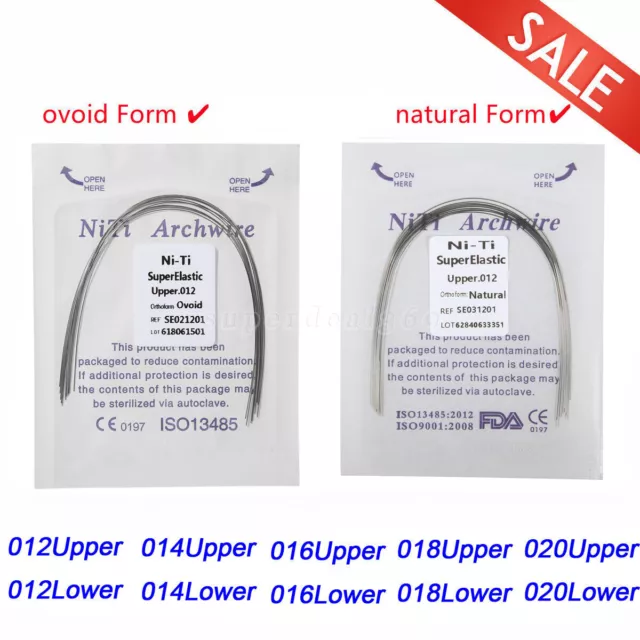 FILO DELL'ARCO DENTALE ortodontico super elastico NITI rotonda ovoidale ...