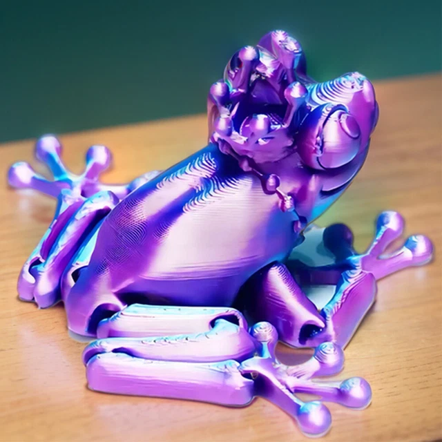 3D PRINTED ARTICULATING Frog Figurine Funny Frog Desk Statue for Kids ...