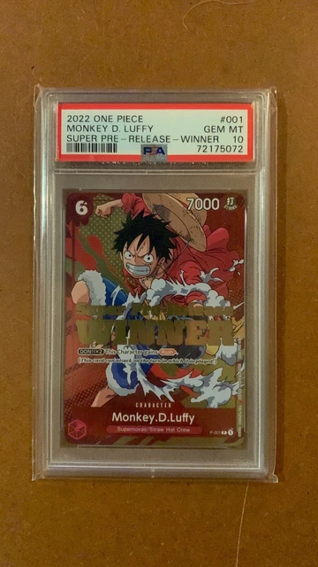 CARTE PROMO ONE Piece TCG Monkey D. Luffy Super Pre Release Winner - PSA 10 EUR 3.500,00 ...