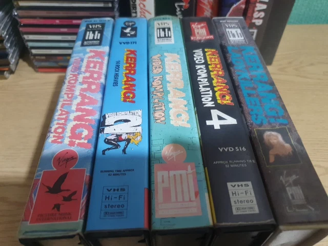 VHS VIDEO TAPE Cassette - KERRANG! Video Kompilation 5 Tapes 1234 etc ...