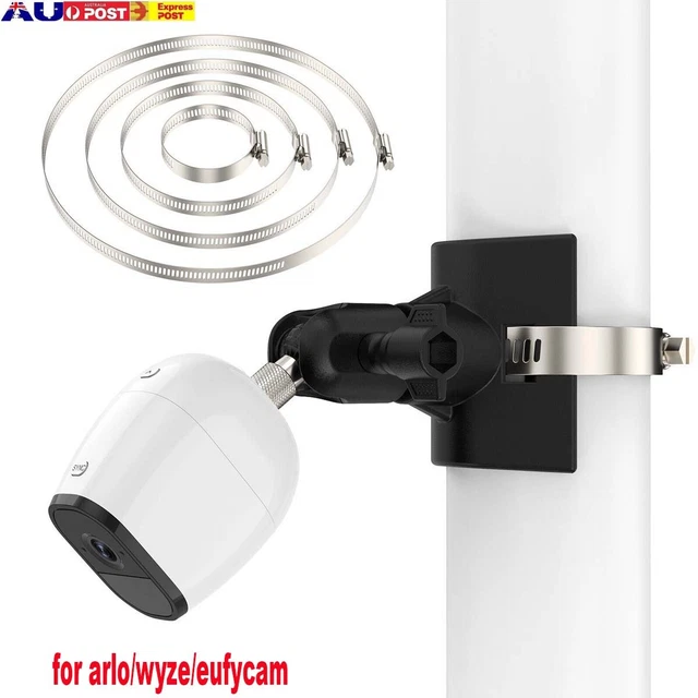 POLE RAILING MOUNT for Arlo Camera Eufycam 360°Adjustable Bracket Clip ...