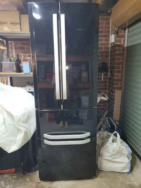 HOTPOINT QUADRIO COMBI fridge freezer. American Style. Black. FFU4D X £ ...