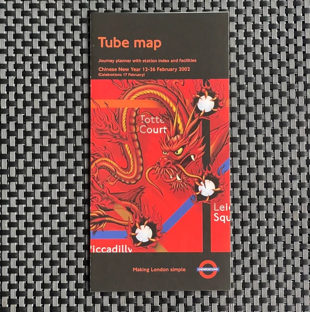 LONDON UNDERGROUND TUBE Map Chinese New Year 12-26 February 2002 **MINT ...