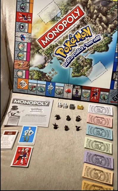 MONOPOLY POKÉMON JOHTO Edition RARE BOARD Game Metal Tokens Pikachu ...