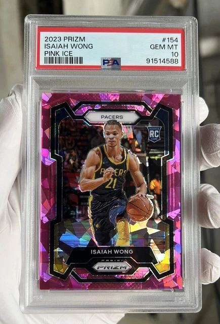 2023-24 PANINI PRIZM ROSA Ice #154 Isaiah Wong RC Rookie PSA 10 GEM EUR ...