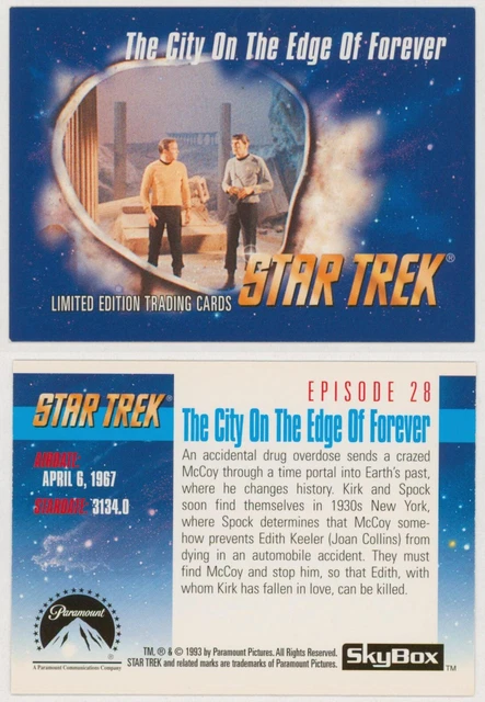 RARE 1993 TOS Star Trek VHS EXC SkyBox Card #28 The City on the Edge of ...