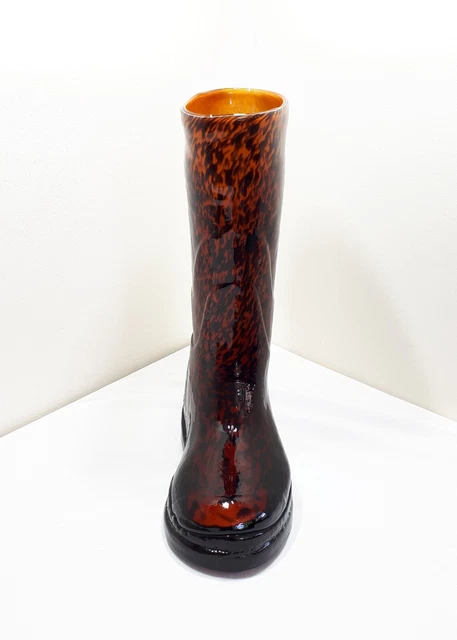 MURANO STYLE LAGUNA Art Glass Wellington Welly Boot Vase - Mottled ...