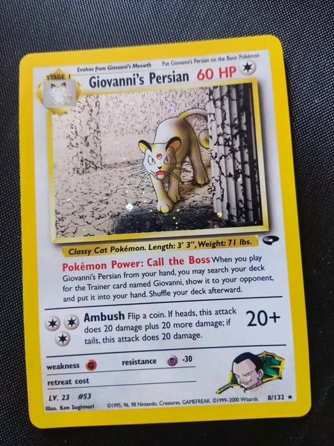 CARTE POKÉMON GIOVANNI'S Persian 8/132 Holo Rare Gym Challenge WOTC EUR ...