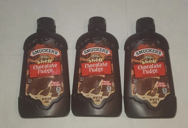 SMUCKER'S MAGIC SHELL Ice Cream Topping Chocolate Fudge 7.25 OZ Bottles ...