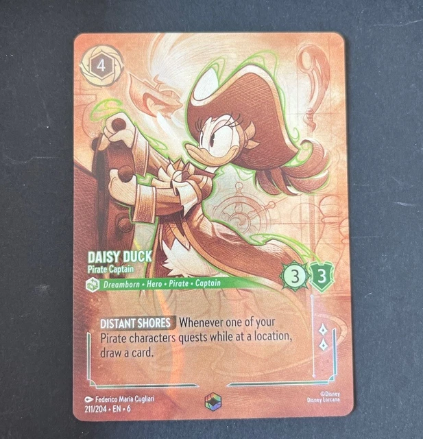 DISNEY LORCANA AZURITE Sea Daisy Duck Pirate Captain 211/204 Enchanted £80.00 - PicClick UK