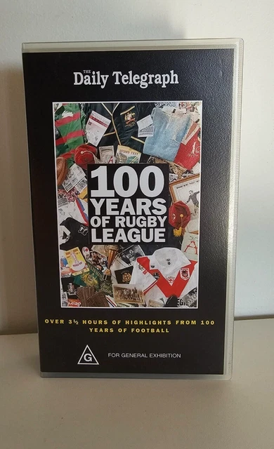 THE DAILY TELEGRAPH 100 Years of Rugby League. Vintage VHS over 100 ...