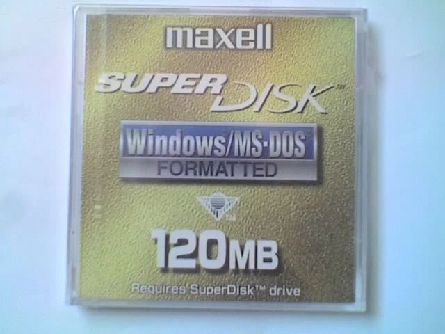 MAXELL LS-120 SUPERDISK 120 MB formattata Windows/MSDOS e custodia ...