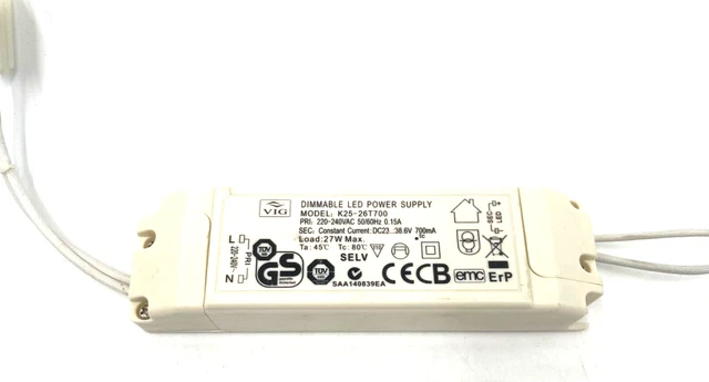 VIG LED POWER Supply K25-26T700 Dimmable LED Trafo Transformator Messe EUR 27,90 - PicClick DE