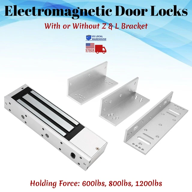 ELECTRIC MAGNETIC DOOR Lock Access Control Z & L Bracket 600 800 1200 ...