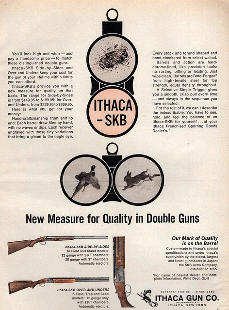 1967 ITHACA MODEL SKB Shotgun Original Color Print Ad $16.95 - PicClick