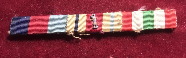 WW2 BRITISH RIBBONS 1939-1945, Africa (1st Army clasp) and Italy stars ...