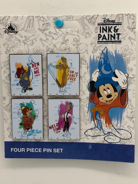 DISNEY PARKS PIN Ink & Paint Booster Pack 4 Trading Set - Fun & Fancy ...