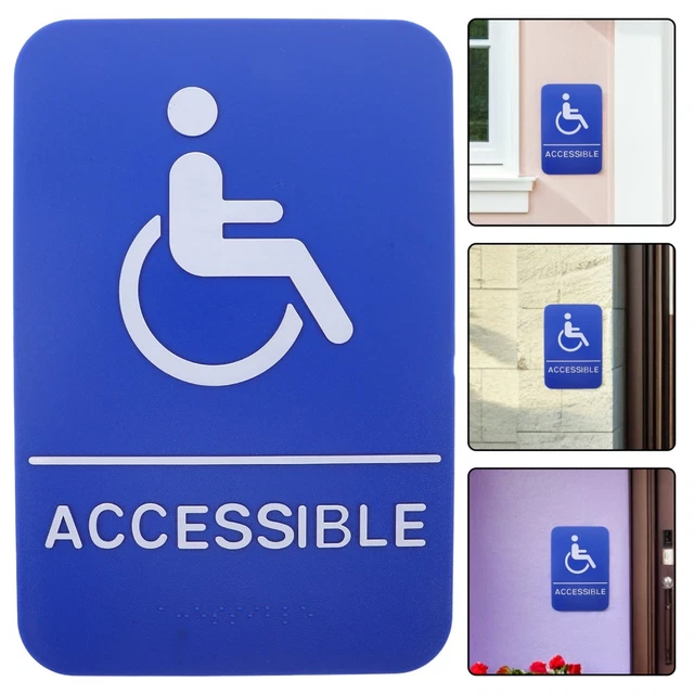 ADA WHEELCHAIR ACCESSIBLE Braille Sign - Unisex disability Stickers ...