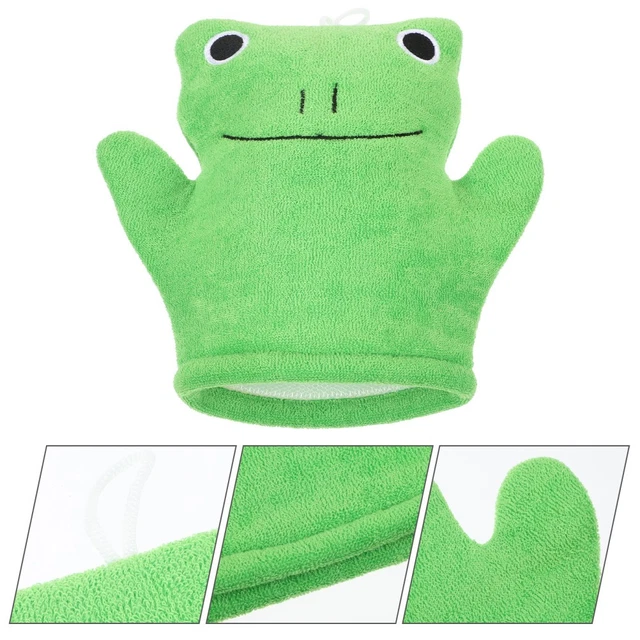 BATH MITTEN BODY Exfoliating Tool Frog Shape Bath Foaming Mitten ...