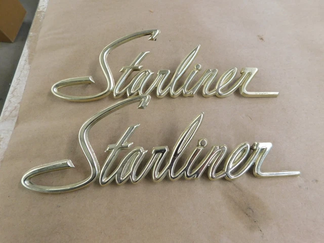 OEM FORD 1960 Galaxie Starliner Front Fender Emblems Scripts Ornaments ...