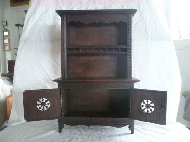 VAISSELIER BRETON MINIATURE ancien meuble de poupée en bois décoration collecto EUR 20,00 ...