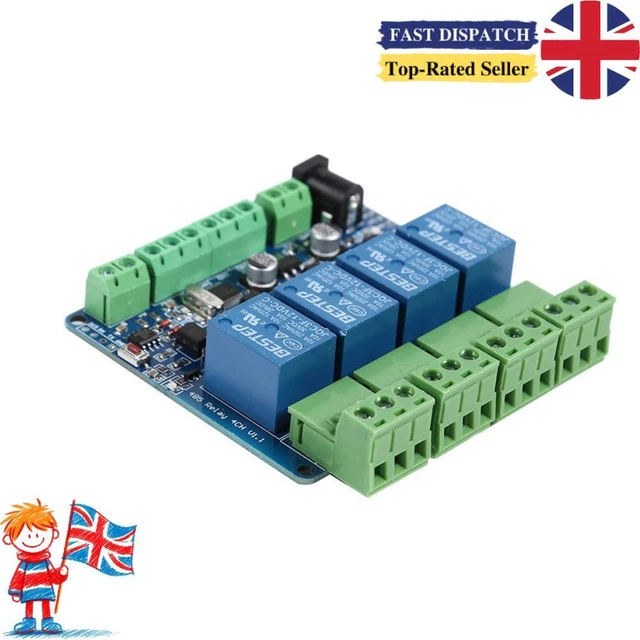 MODBUS RTU 4 Way Relay Module TTL/RS485 Interface Communication with ...