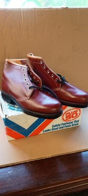 PLUS 50 LEATHER Lace Up Steel Toe Ankle Boots Size UK 8 £52.69 ...