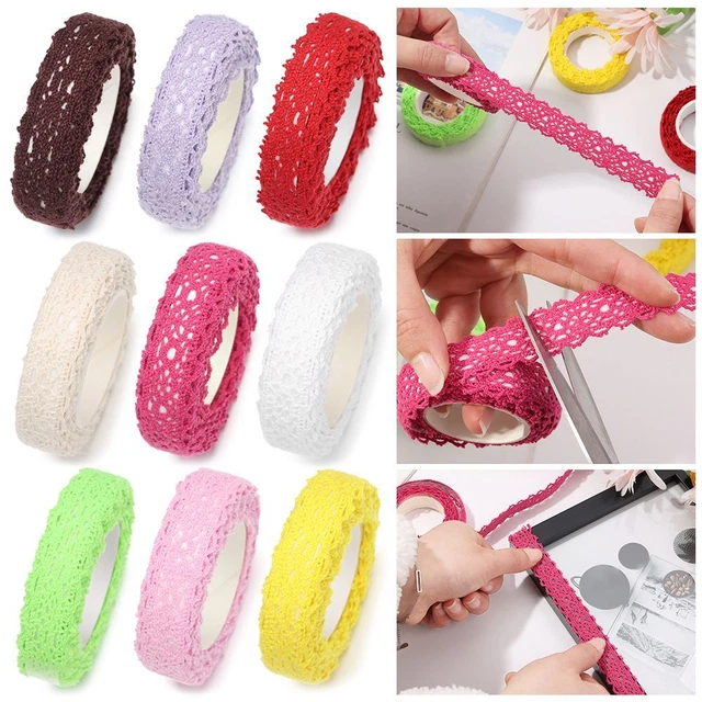 EMBROIDERY LACE TAPES Sticker Trimming Ribbon Cloth Tape Lace Fabric ...