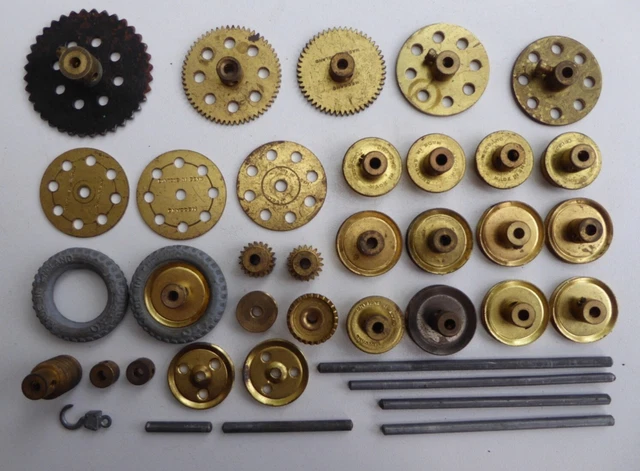 VINTAGE MECCANO GEARS Wheels Axles And Pulleys £8.50 - PicClick UK