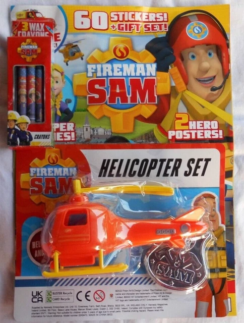 FIREMAN SAM MAGAZINE #38 2023 Puzzles Colouring Stickers + Helicopter ...