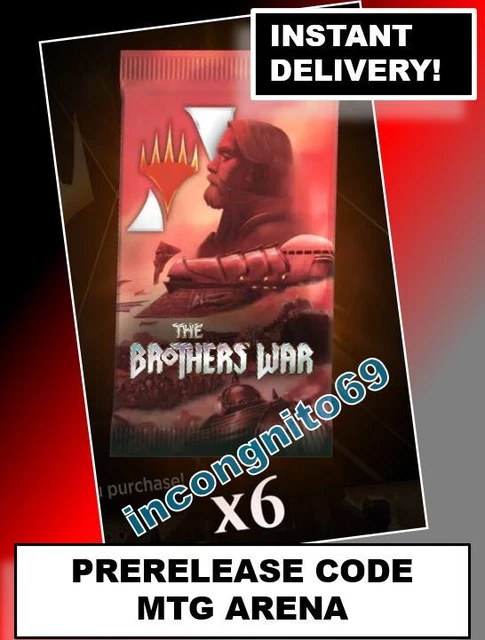 MAGIC MTG MTGA Arena Code Card Prerelease 6 Booster Packs The Brothers ... MAGIC MTG MTGA Arena Code Card Prerelease 6 Booster Packs The Brothers ...