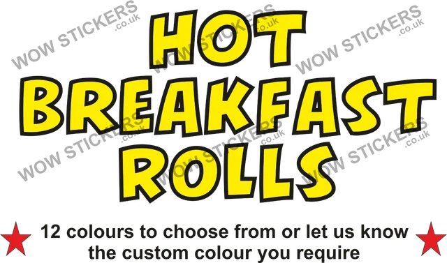 CATERING TRAILER STICKER Hot Breakfast Rolls food decals van (choose ...